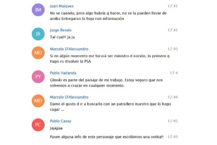 "Hacerlo cagar" y "Eliminar la PSA", las amenazas de los chats